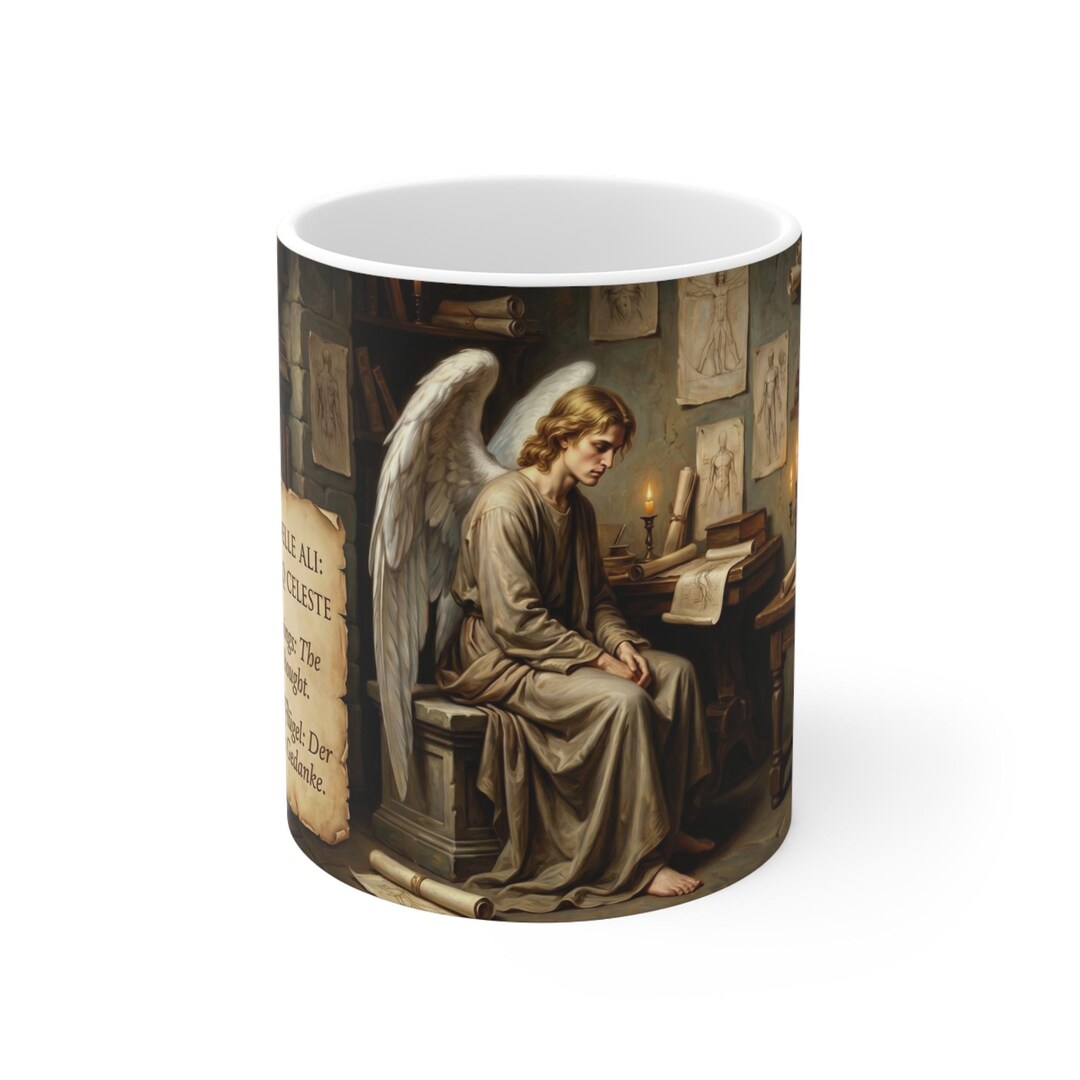 Study of Wings Angel Illustration Mug | Prayerful Vintage Religious Art ...