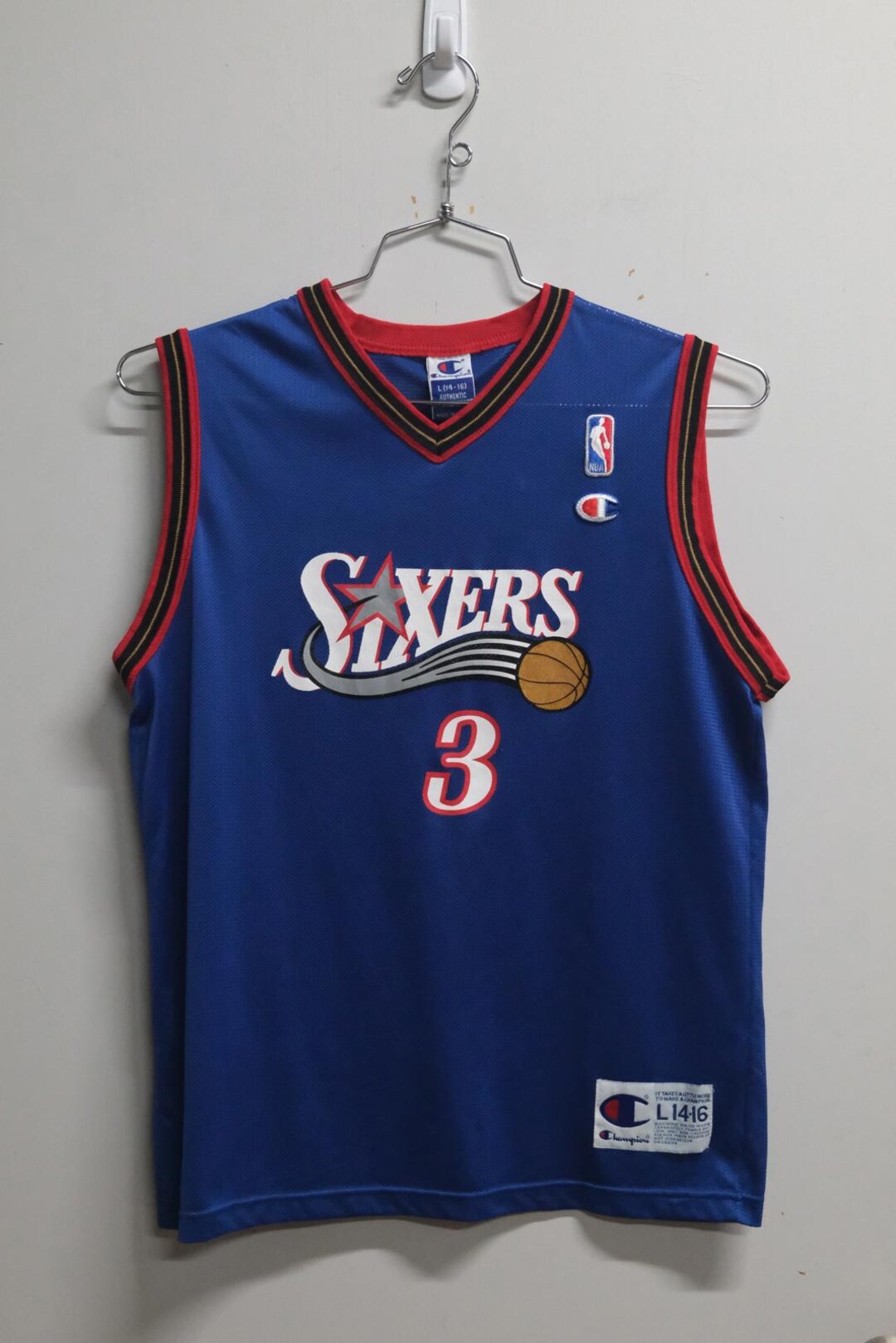 90s Champion Philadelphia 76ers Iverson #3 Basketball Jersey - Etsy