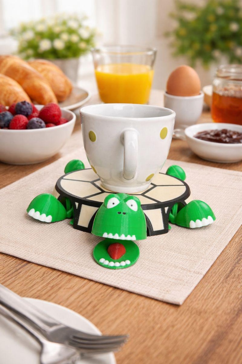 Turtle Drink Holder Cute 3D Printed Turtle Coaster | Fun Cup Holder ...