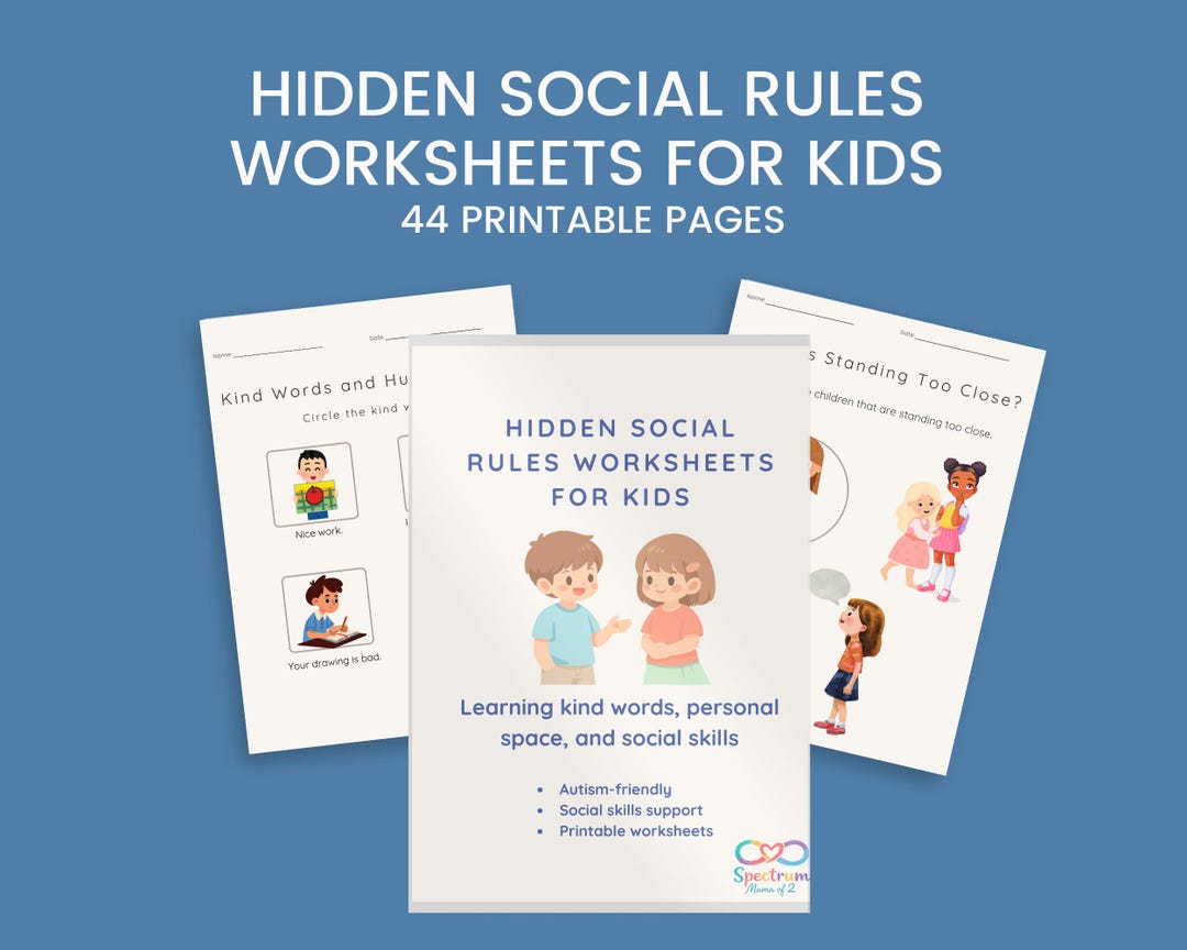 Autism Social Skills Worksheets | Hidden Rules Activities, SEL ...