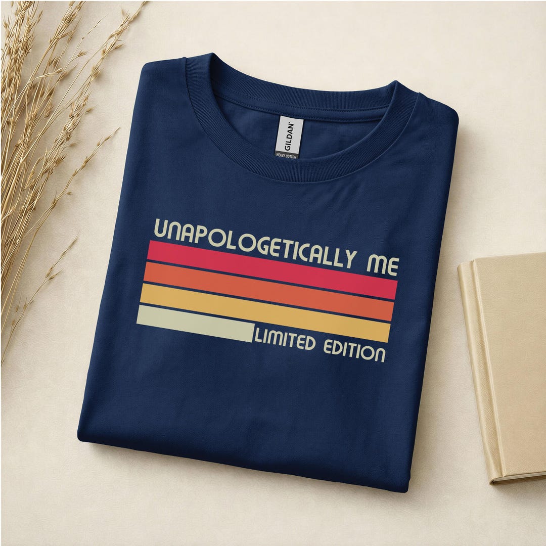 UNAPOLOGETICALLY ME Graphic T Shirt, Vintage 70s Stripe Design, Warm ...