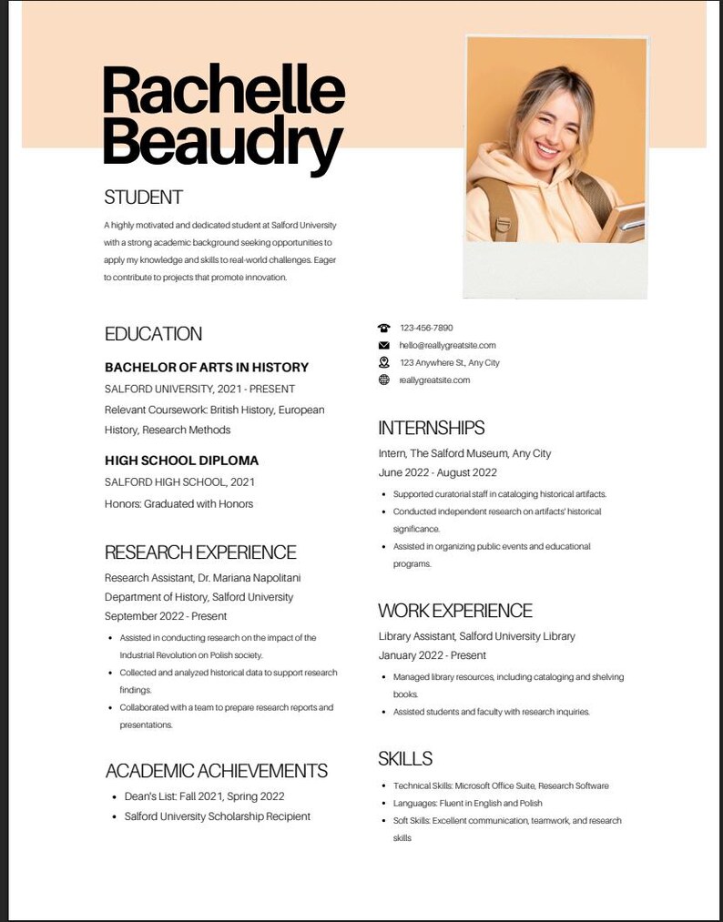 Editable Resume Template - Etsy