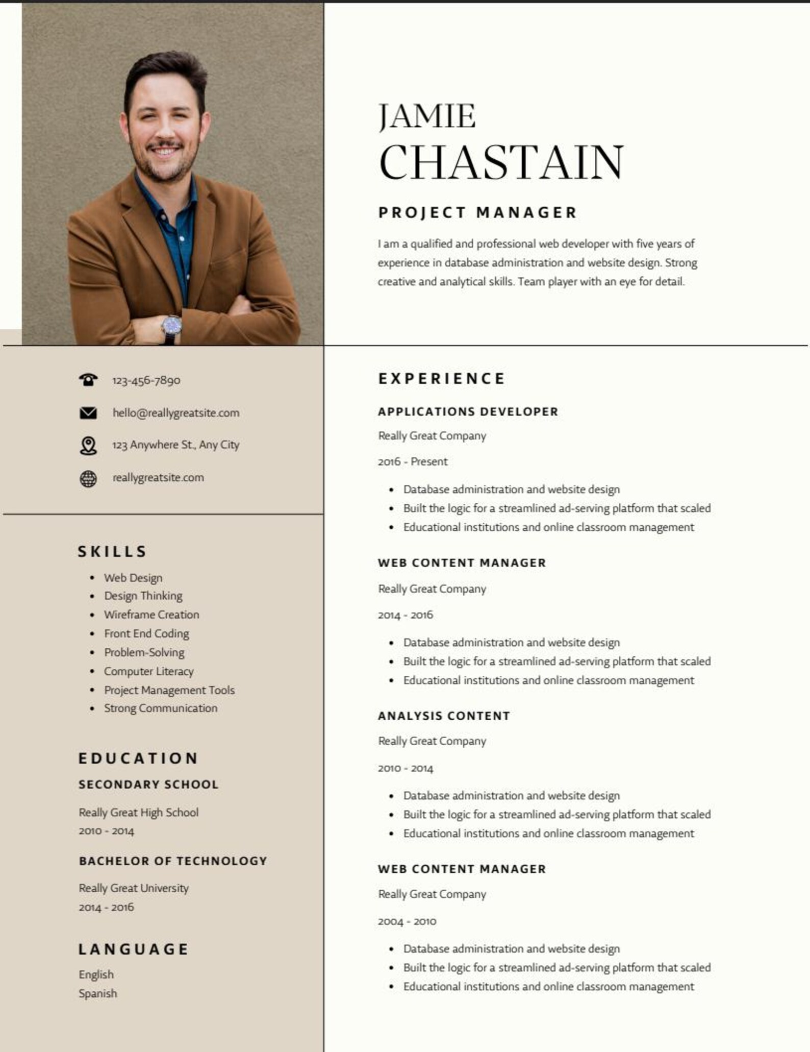Editable Resume Template - Etsy