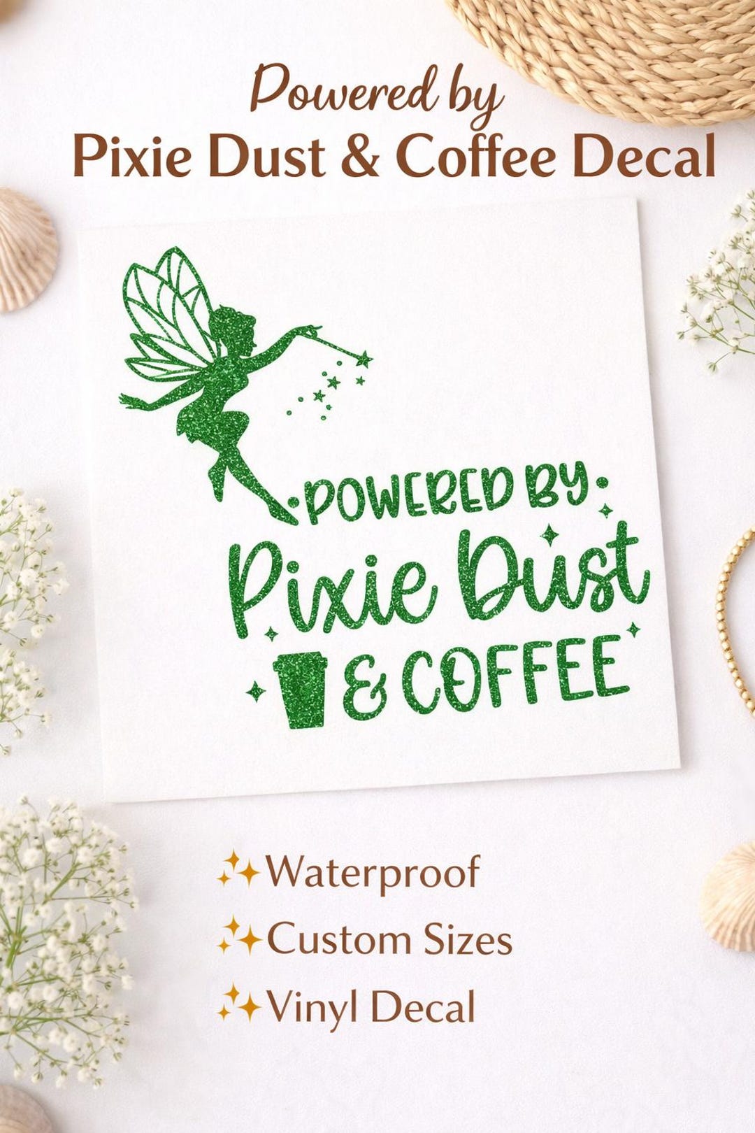 Pixie Dust & Coffee Vinyl Decal | Fairy Car Sticker - Etsy