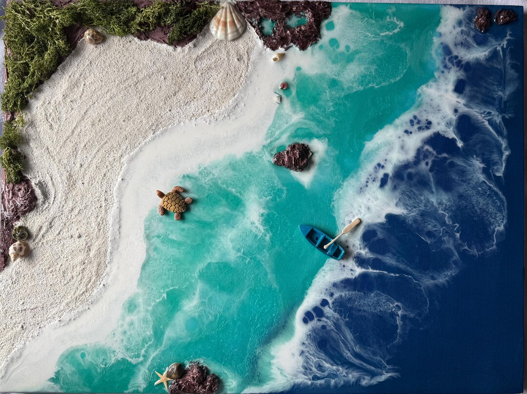 Custom Ocean Wave Art, 3docean , Beach View, Coastal , Resin Artwork ...