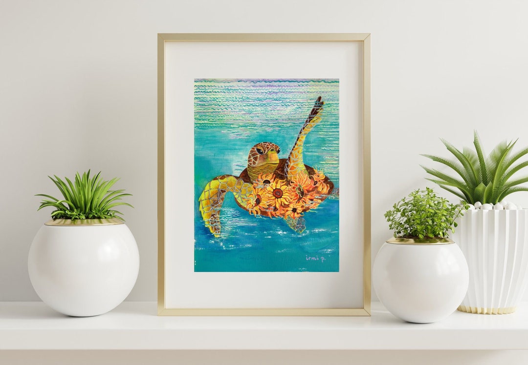 Turtle Beach Décor Coastal Wall Art Arte de pared náutica Impresión de ...