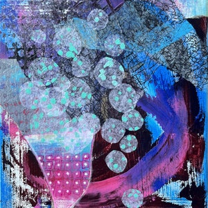 Original Blue Still Life Collage Abstract Mixed Media Wall Art - Etsy