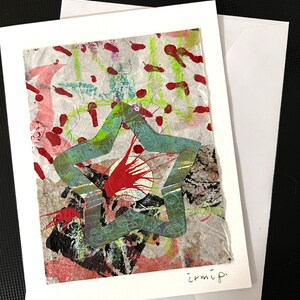 Set of 2 Christmas Cards Handmade Abstract Collage Art Original ...