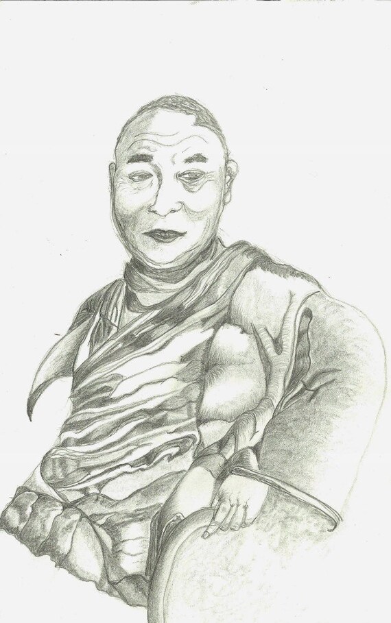 Shaolin Monk Meditating Drawing