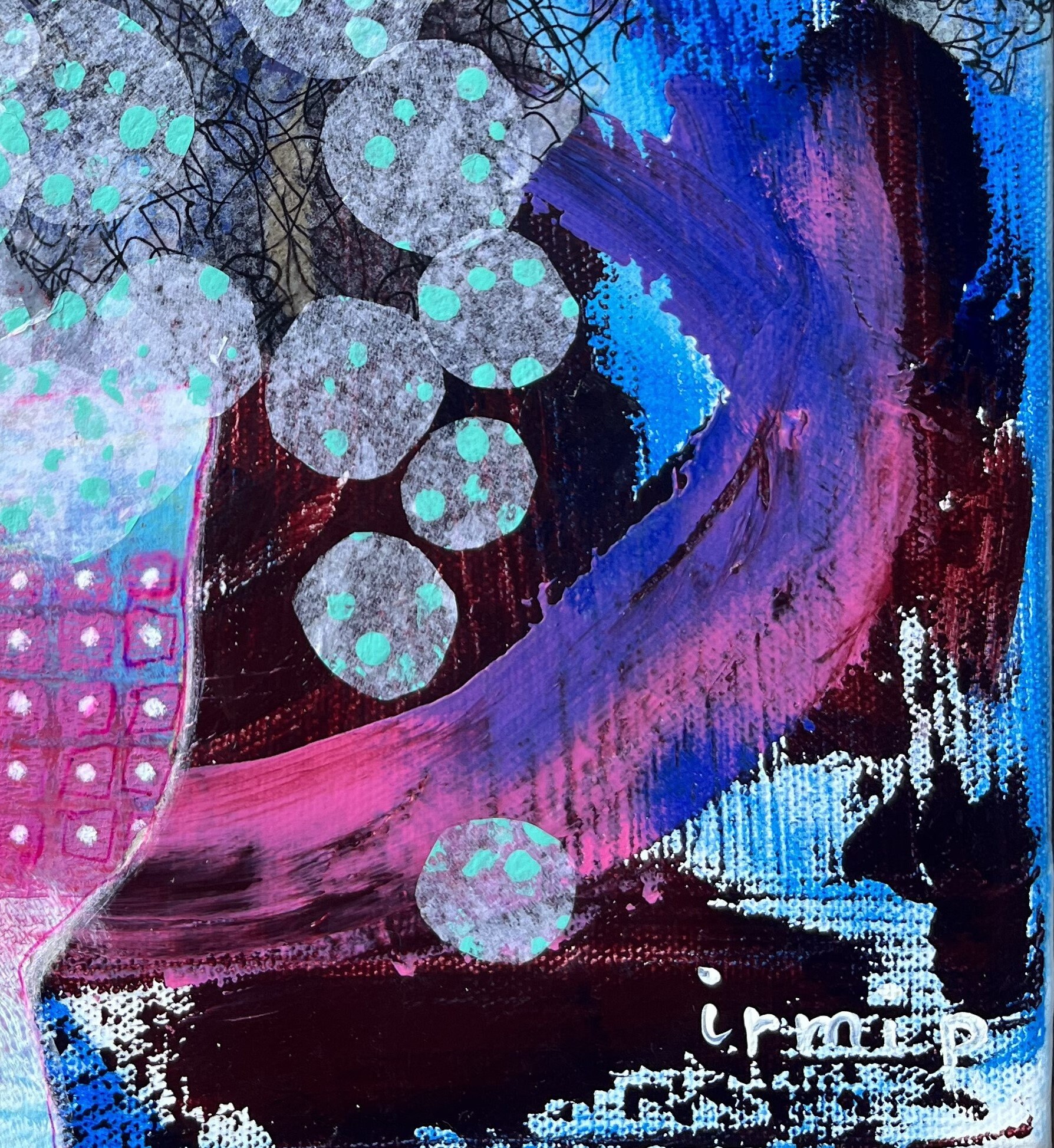 Original Blue Still Life Collage Abstract Mixed Media Wall Art Collage ...