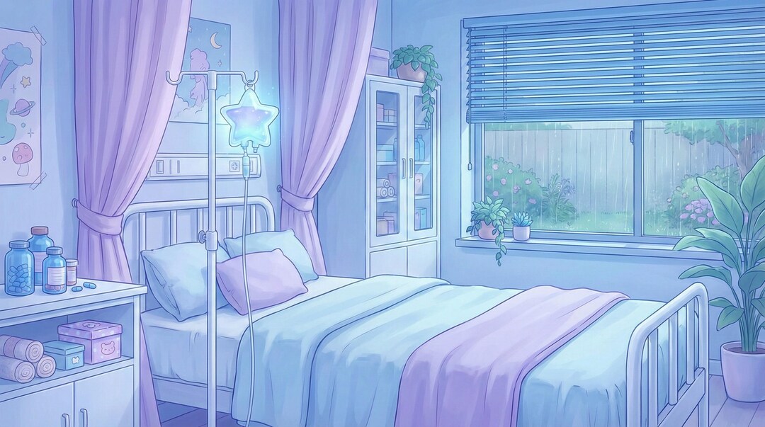 Yami Kawaii Vtuber Background: Blue & Purple Infirmary (8 Pngs) - Etsy UK