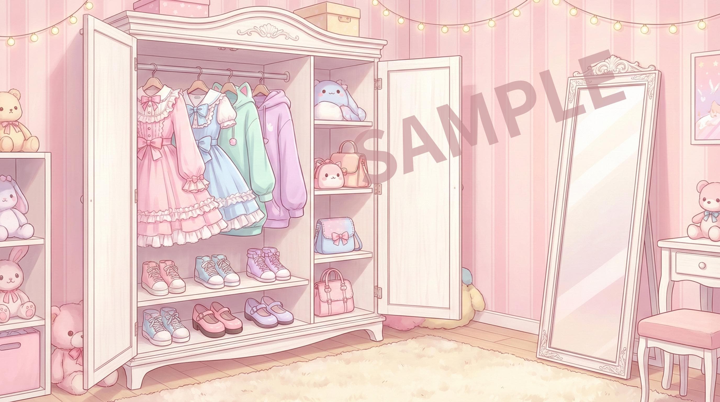 Kawaii Pastel Pink Vtuber Room Background: Anime Gamer Girl Stream ...