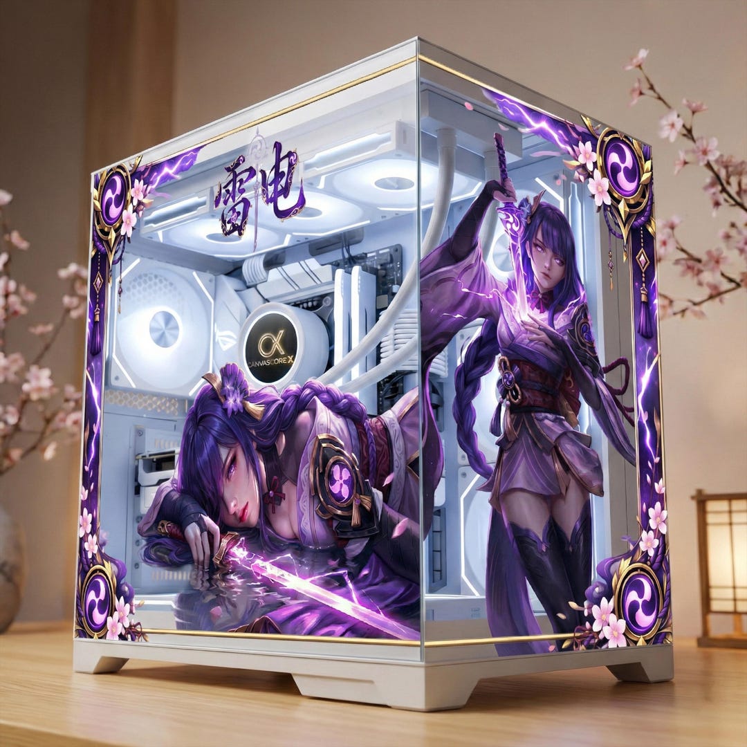 Raiden Shogun PC Case Glass Skin – Tempered Glass Panel Skin – Anime PC ...