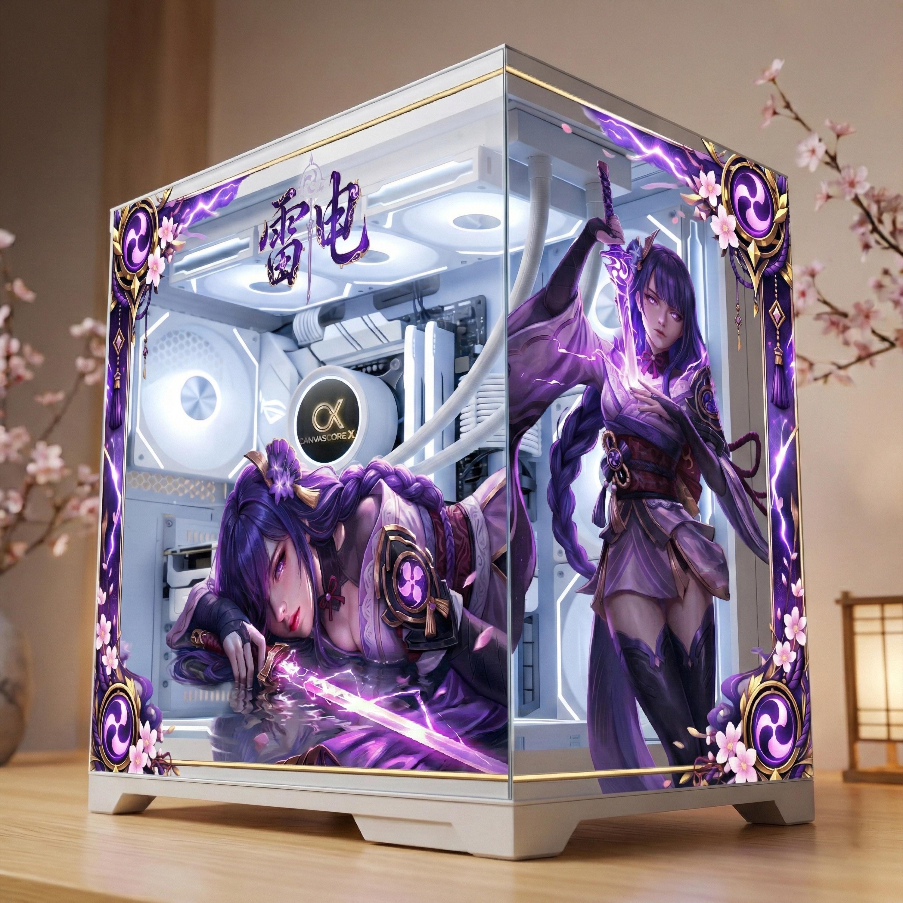 Raiden Shogun PC Case Glass Skin – Tempered Glass Panel Skin – Anime PC ...