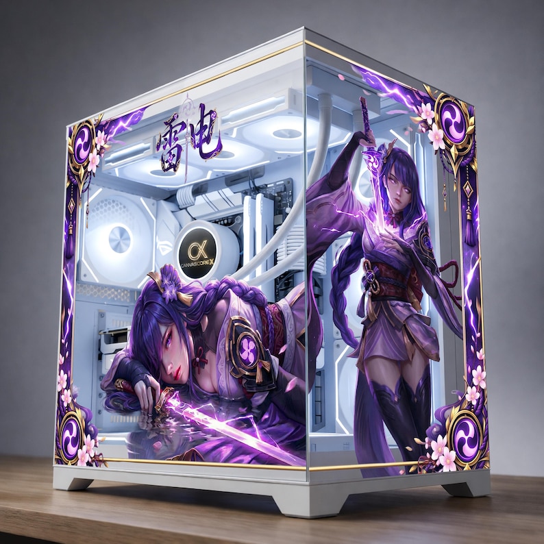 Raiden Shogun PC Case Glass Skin – Tempered Glass Panel Skin – Anime PC ...