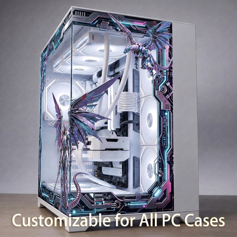 Cyber Dragon PC Case Skin - Custom Fit for ANY PC - Mecha Cyberpunk ...