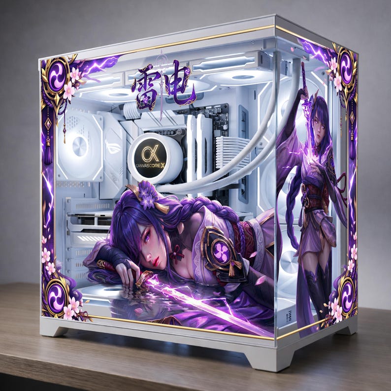 Raiden Shogun PC Case Glass Skin – Tempered Glass Panel Skin – Anime PC ...