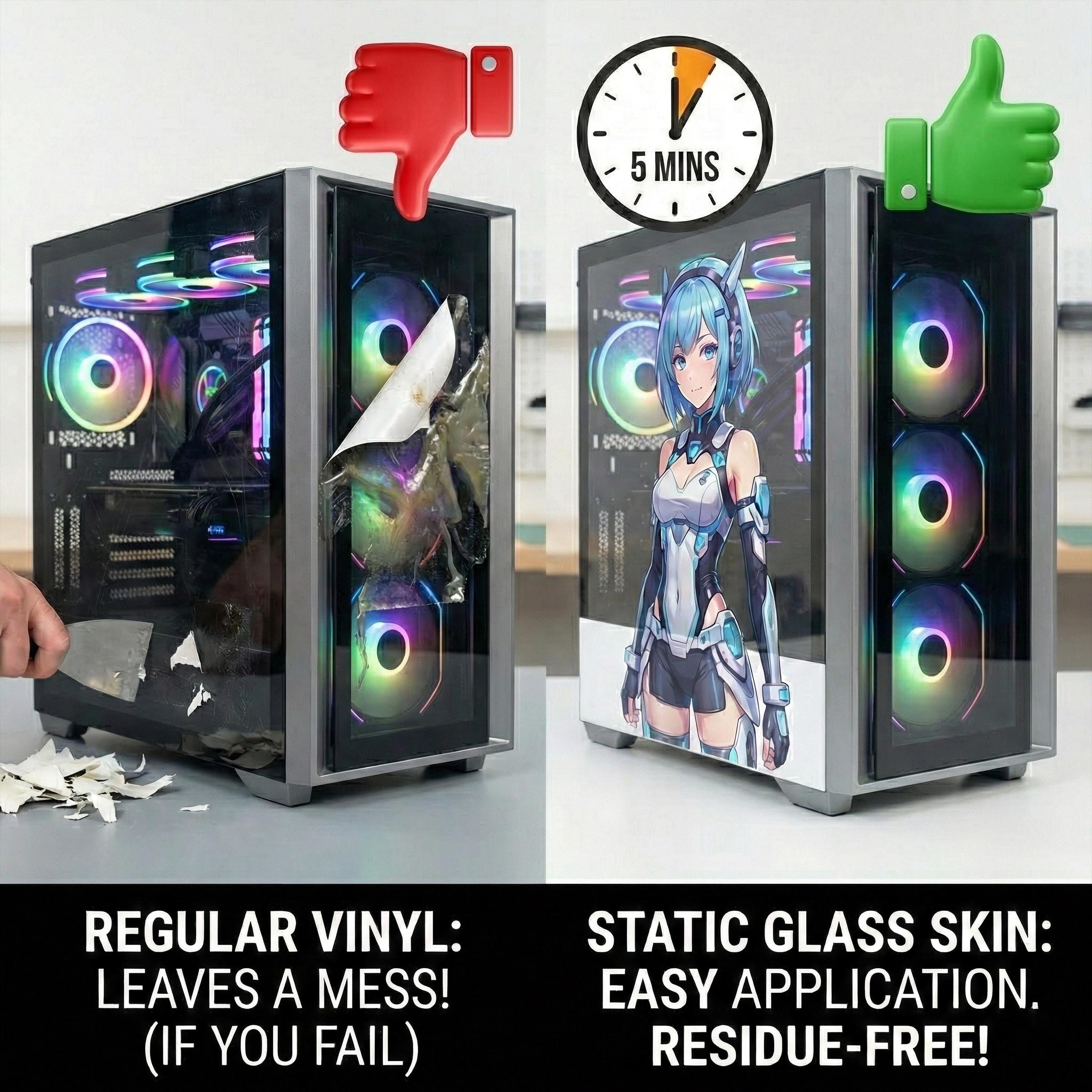 Butterfly Static Cling PC Case Skin | Reusable Glass Decal, Computer ...