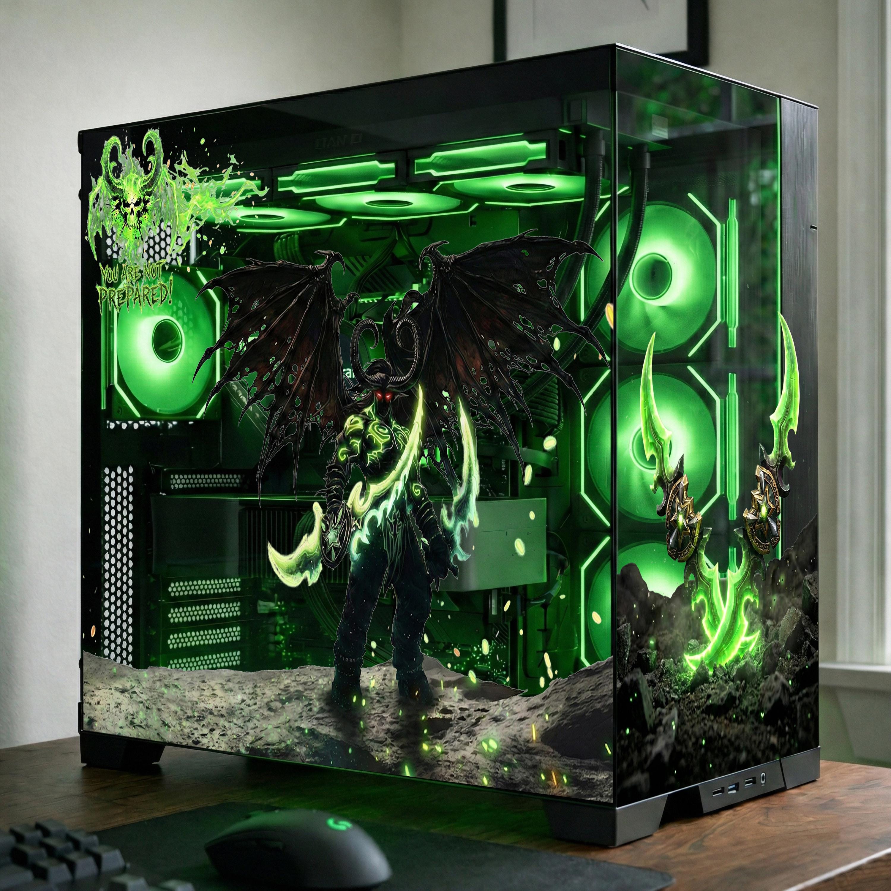 Illidan PC Case Skin – Static Cling Glass Skin – Tempered Glass Wrap ...