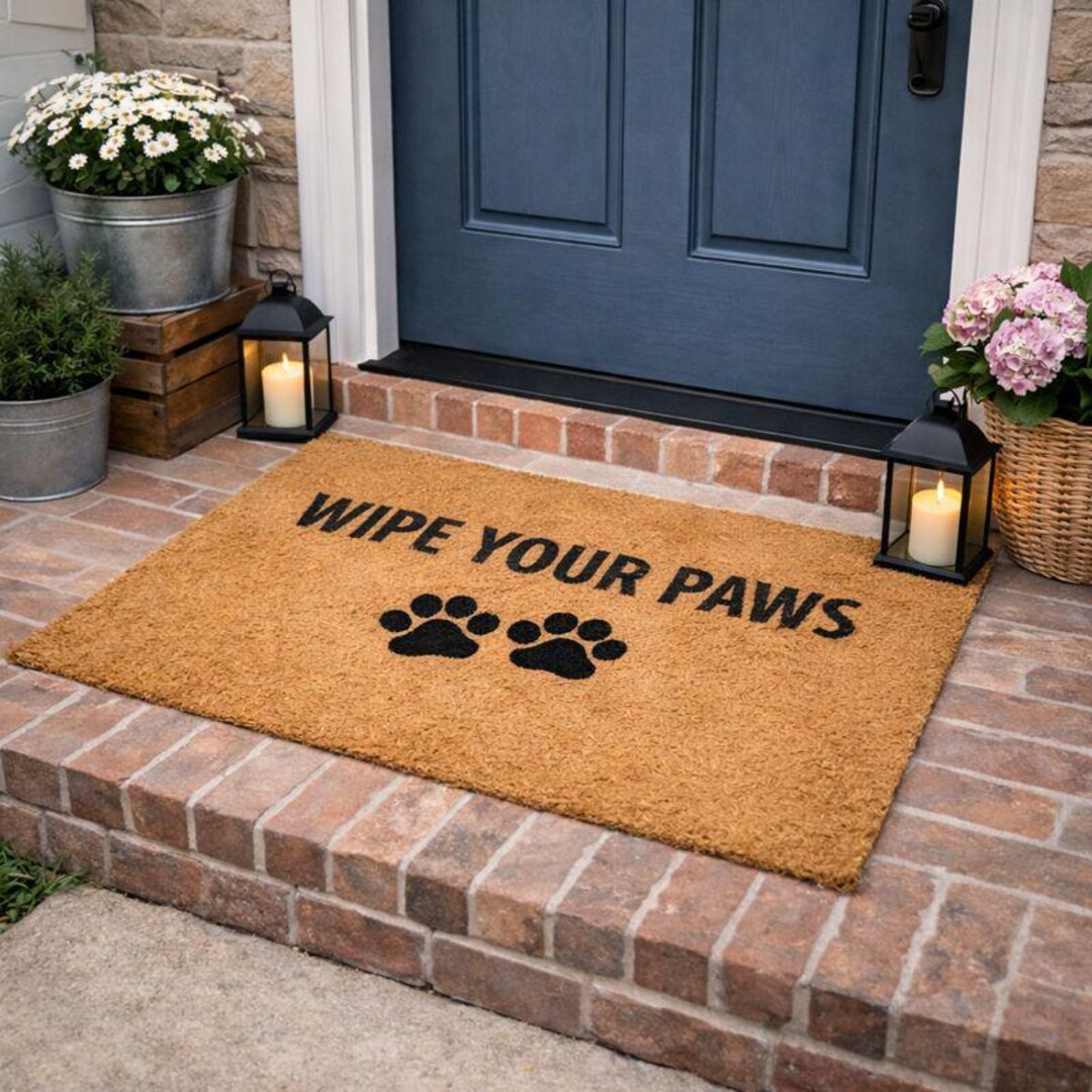 Wipe Your Paws Doormat, Funny Dog Welcome Mat, Pet Friendly Decor - Etsy