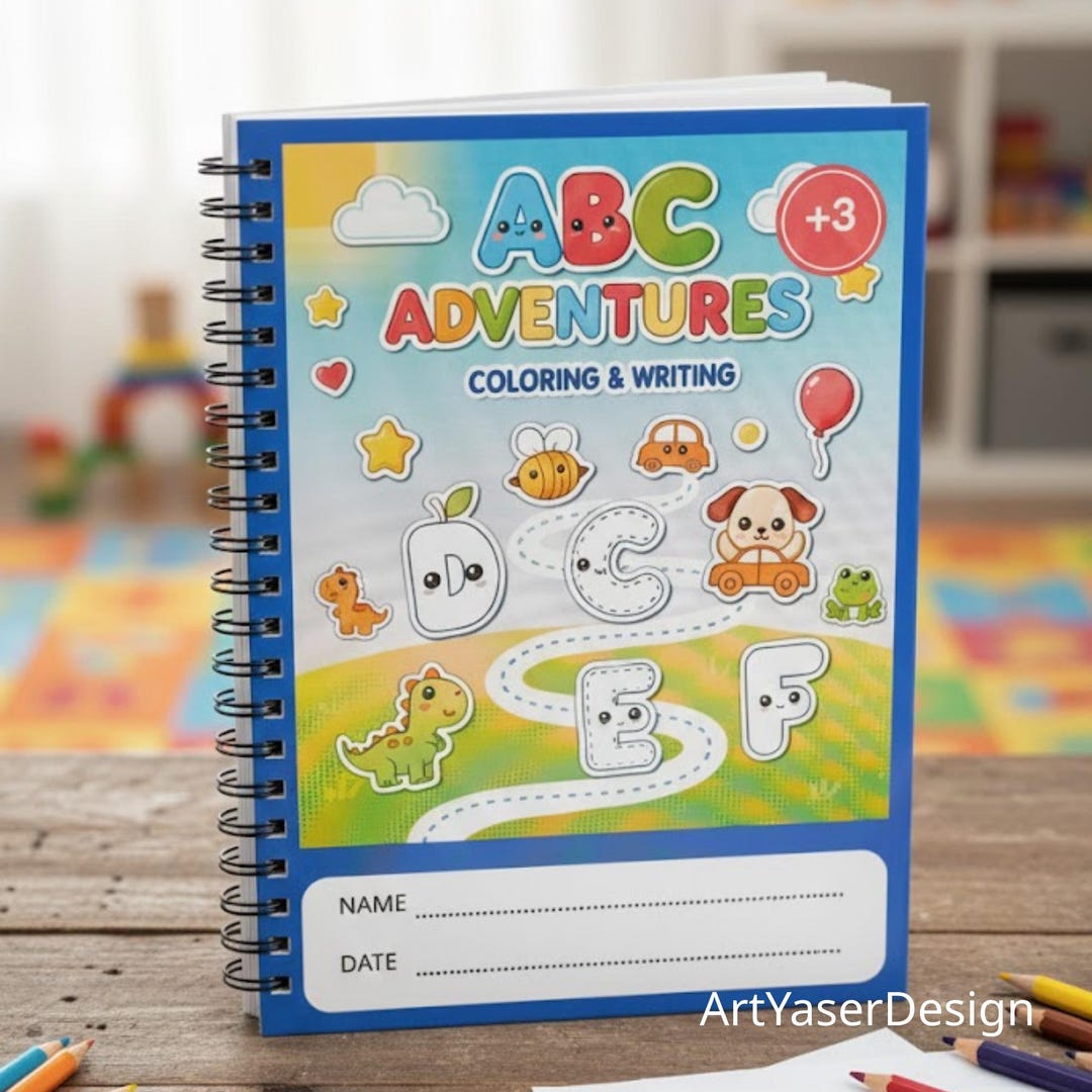 Alphabet Coloring & Tracing Book, ABC Learning Activities (digital ...