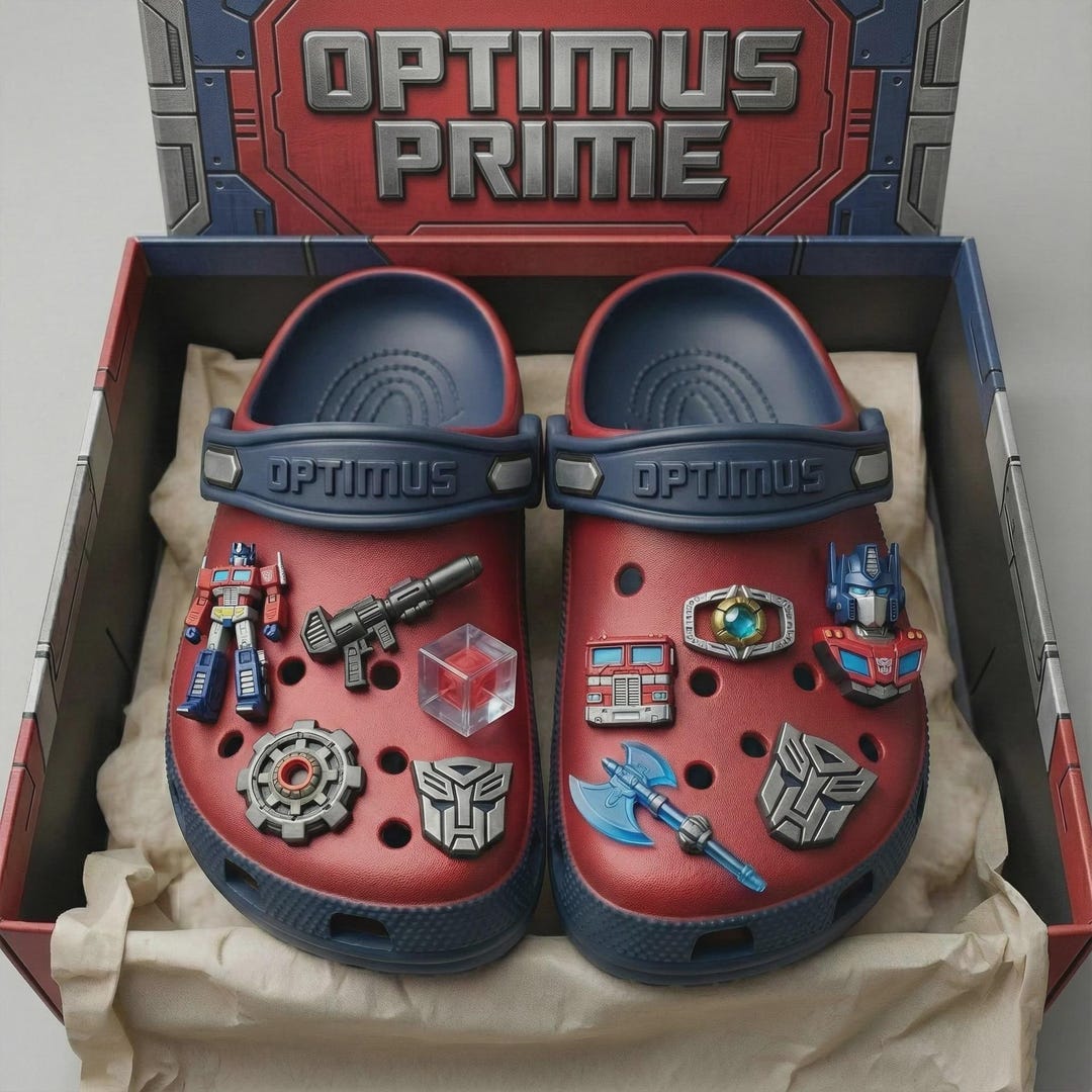 Optimus Prime Robot Red Blue Clogs, Sci-fi Action Movie Hero Shoes ...