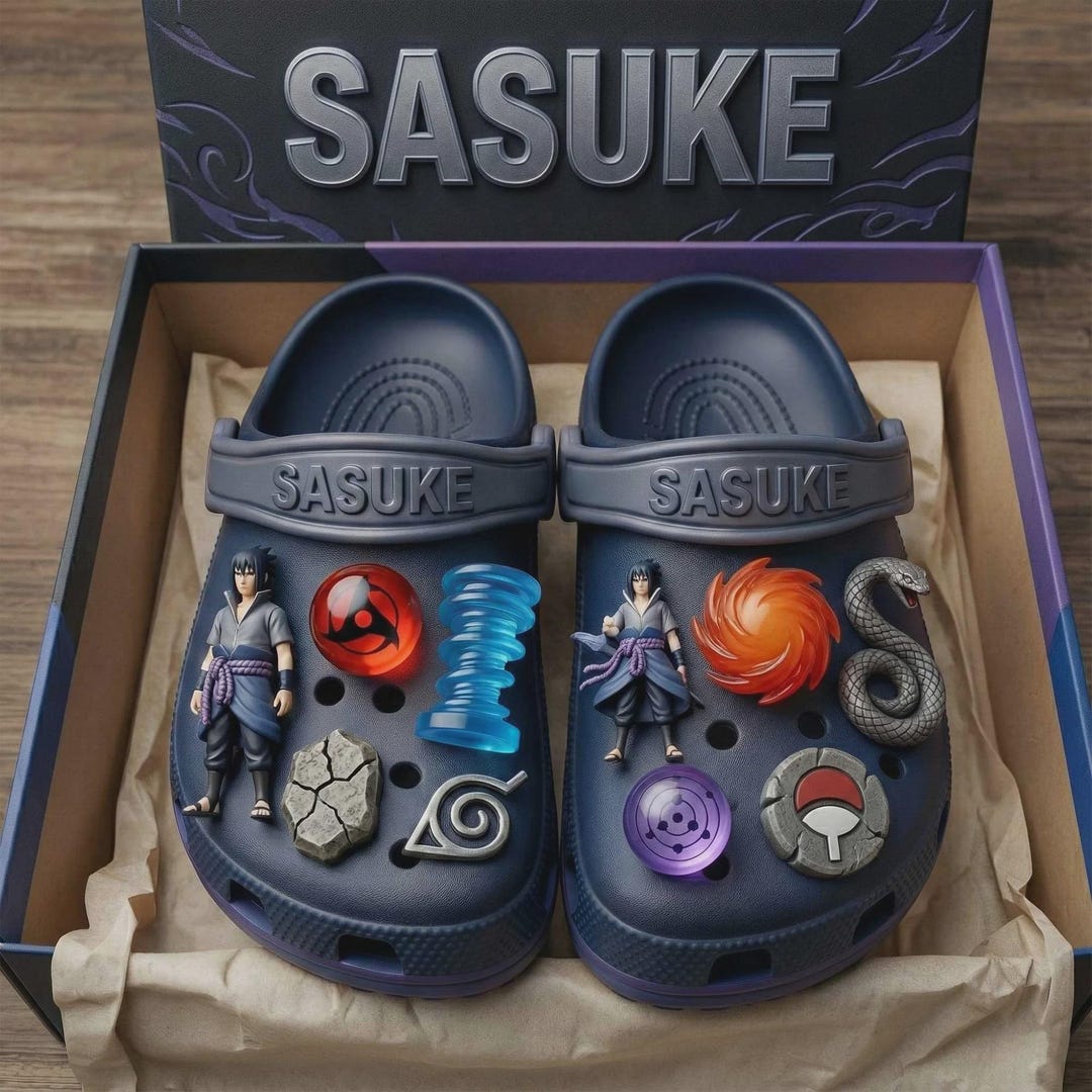 Sasuke Uchiha Anime Clog Sandals for Men Women, Ninja Sharingan ...