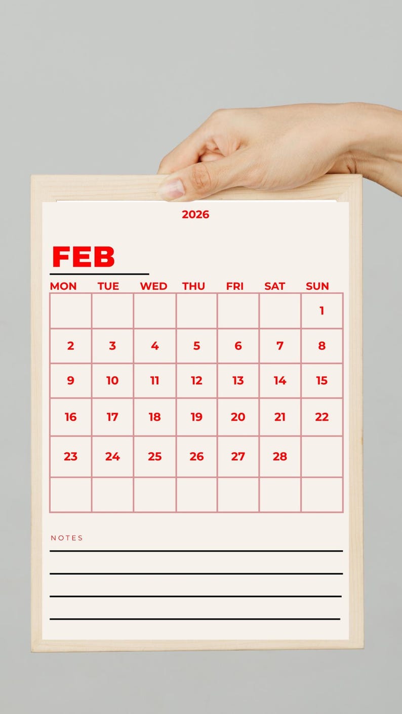 Academic Student Calendar 2026 Printable | Minimal Monthly Calendar ...