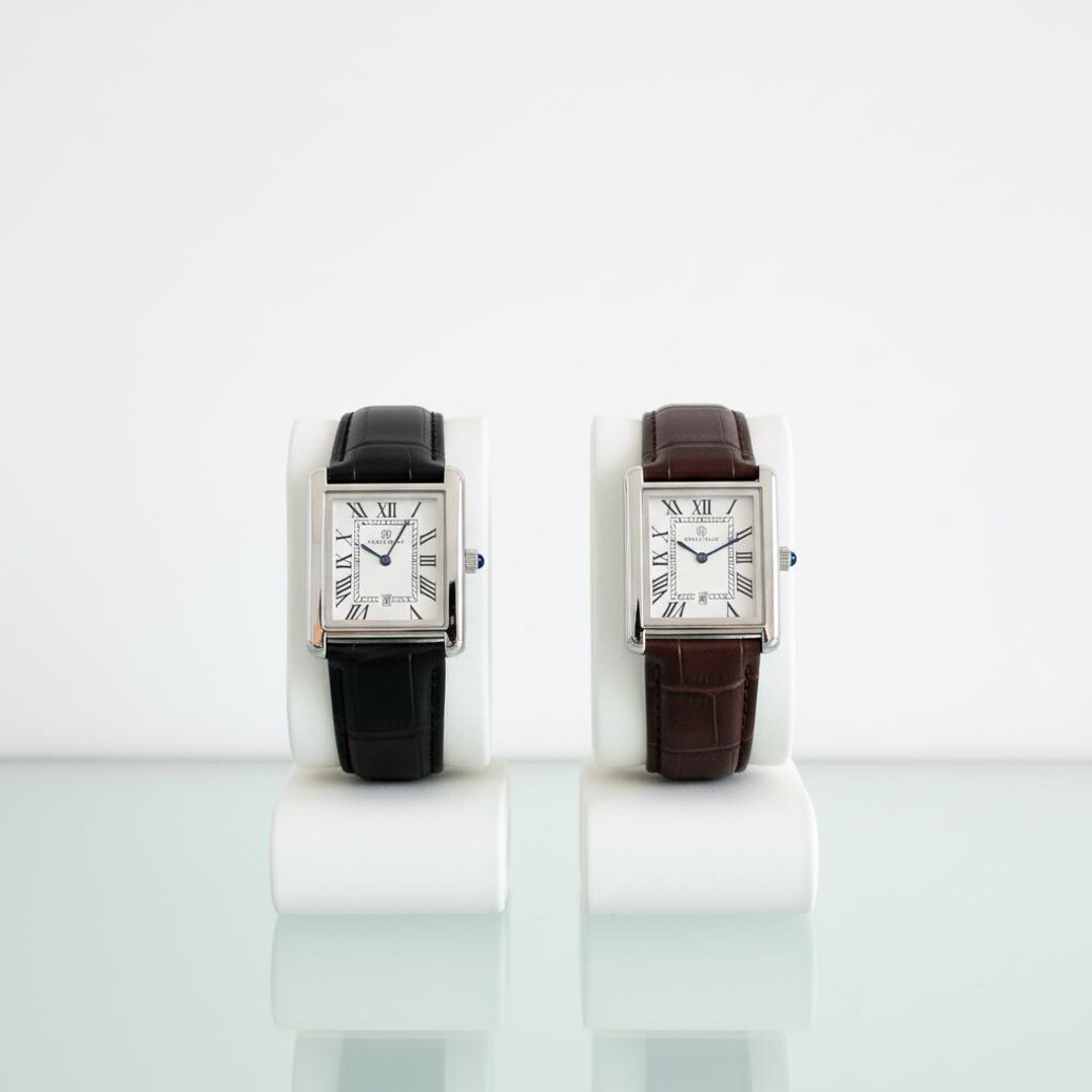 Timeless Classic Square Watch for Men – Roman Numeral Dial, Leather ...