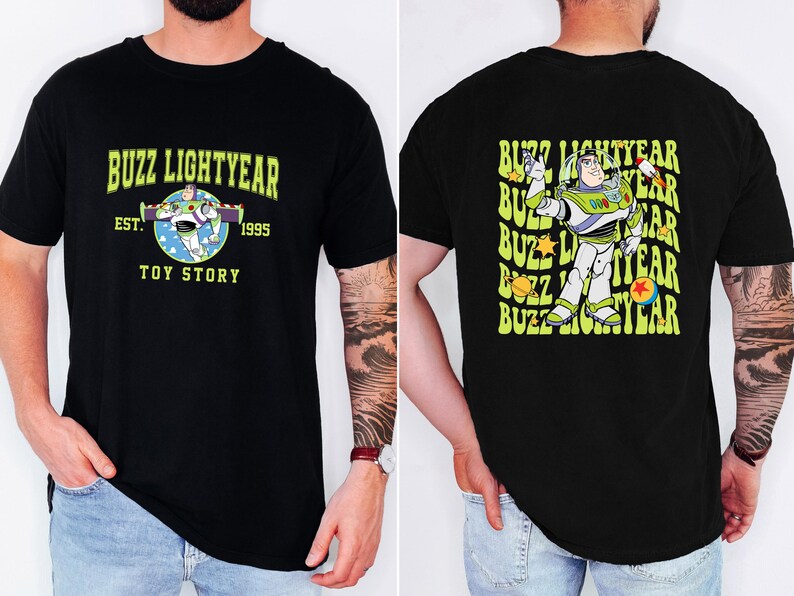 Buzz Lightyear Toy Story Two Sided Ready to Press DTF Transfers, Iron ...