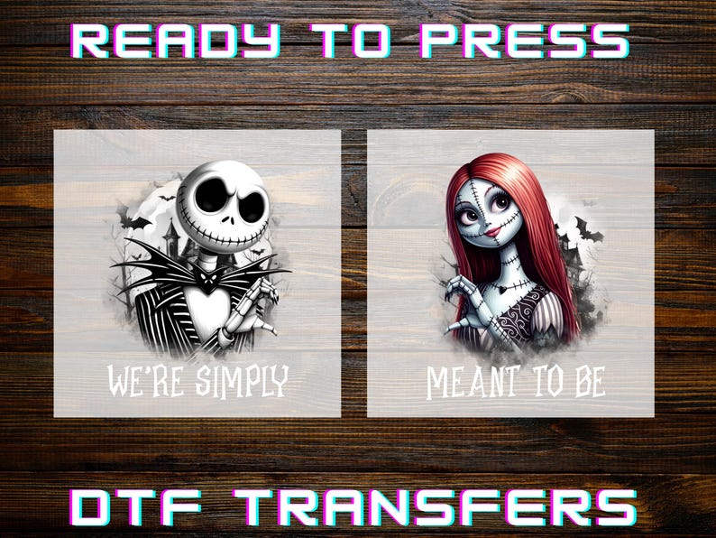 Jack & Sally Skellington Matching Valentine's Day Ready to Press DTF ...