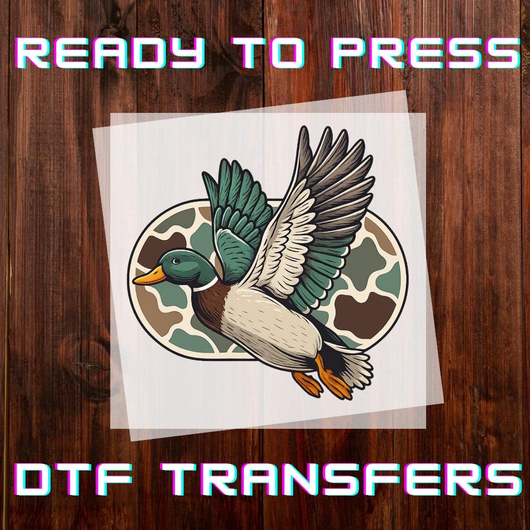 Camo Flying Mallard Duck Dtfs, Ready to Press Transfers, Iron-on - Etsy