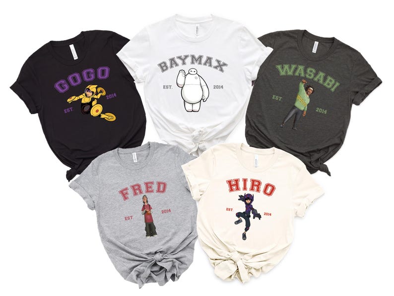 Big Hero 6 Baymax Gogo Honey Wasabi Hiro Fred Group Dtfs, Ready to ...