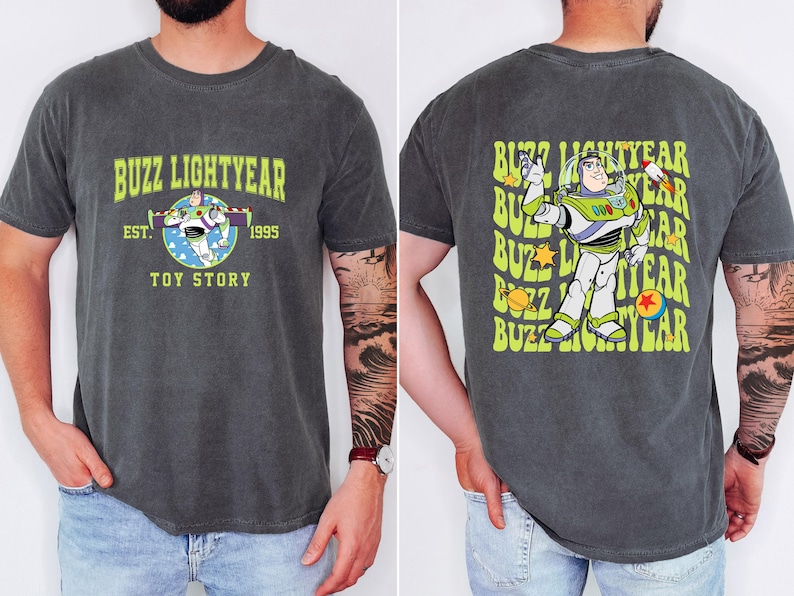 Buzz Lightyear Toy Story Two Sided Ready to Press DTF Transfers, Iron ...