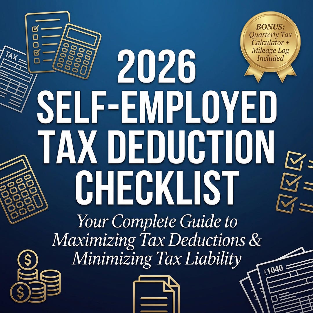 2026 Self Employed Tax Deduction Checklist | Small Business Organizer ...
