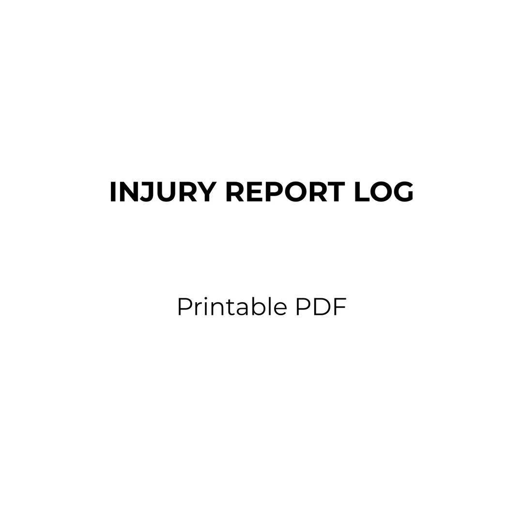 Injury Report Log Printable PDF One Page Safety Form - Etsy