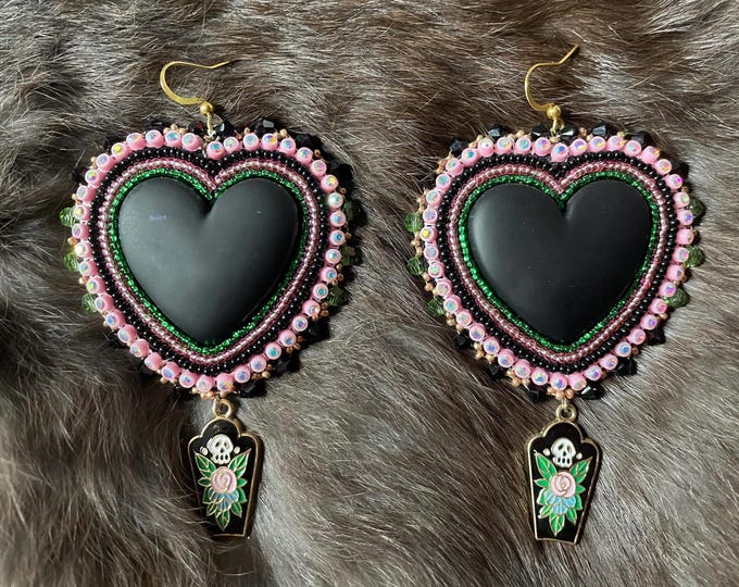 Beaded Heart Earrings Valentine’s Day Collection- Native Made Hand Made ...