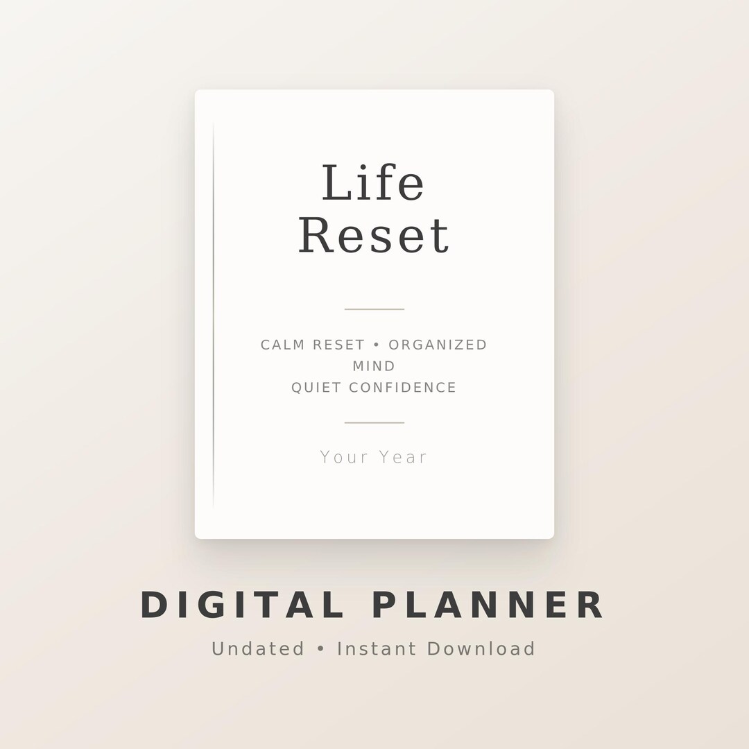 Life Reset Guide – Calm Digital Guide for a Fresh Start, Undated Reset ...