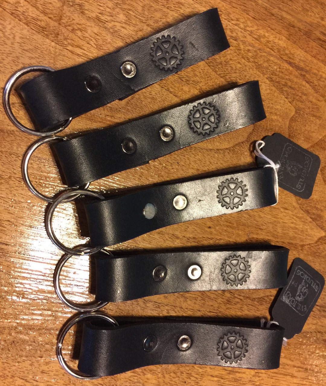 Steampunk Leather Keychain Gear Stamp - Etsy
