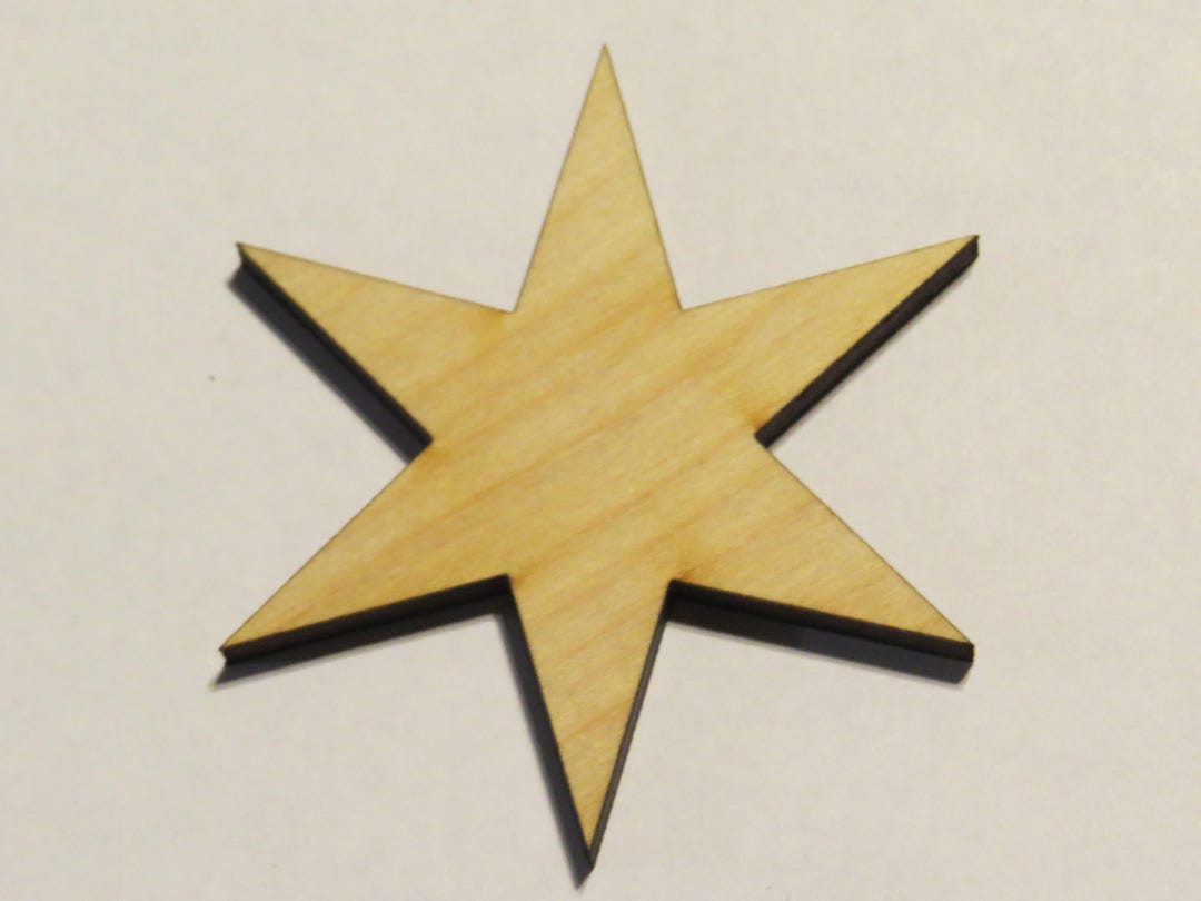 Chicago Flag Stars: Laser Cut Birch Plywood, Made in Illinois (QTY 4 ...