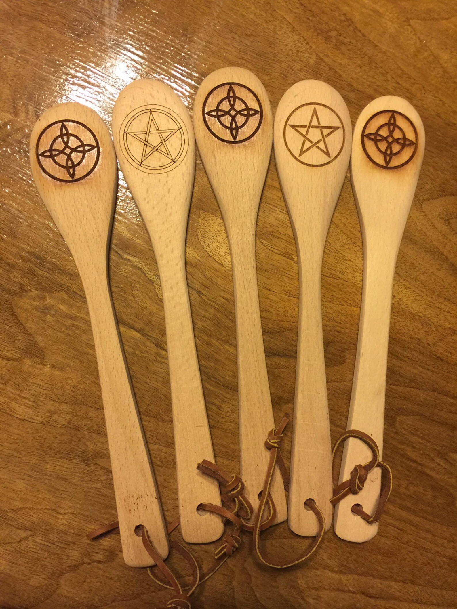 12 Inch Oak Wood Kitchen Witch Spoon Pentagram-witch's - Etsy