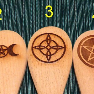 12 Inch Oak Wood Kitchen Witch Spoon Pentagram-witch's Knot-triple ...