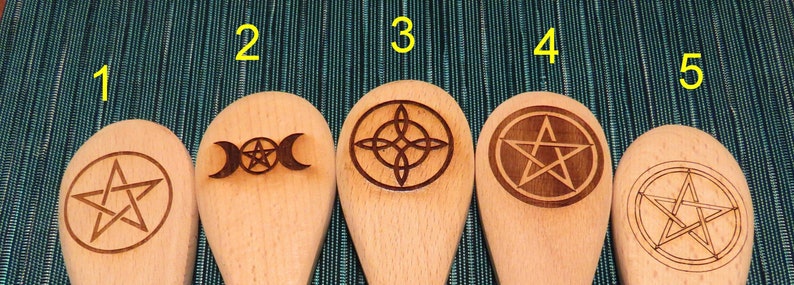 12 Inch Oak Wood Kitchen Witch Spoon Pentagram-witch's - Etsy