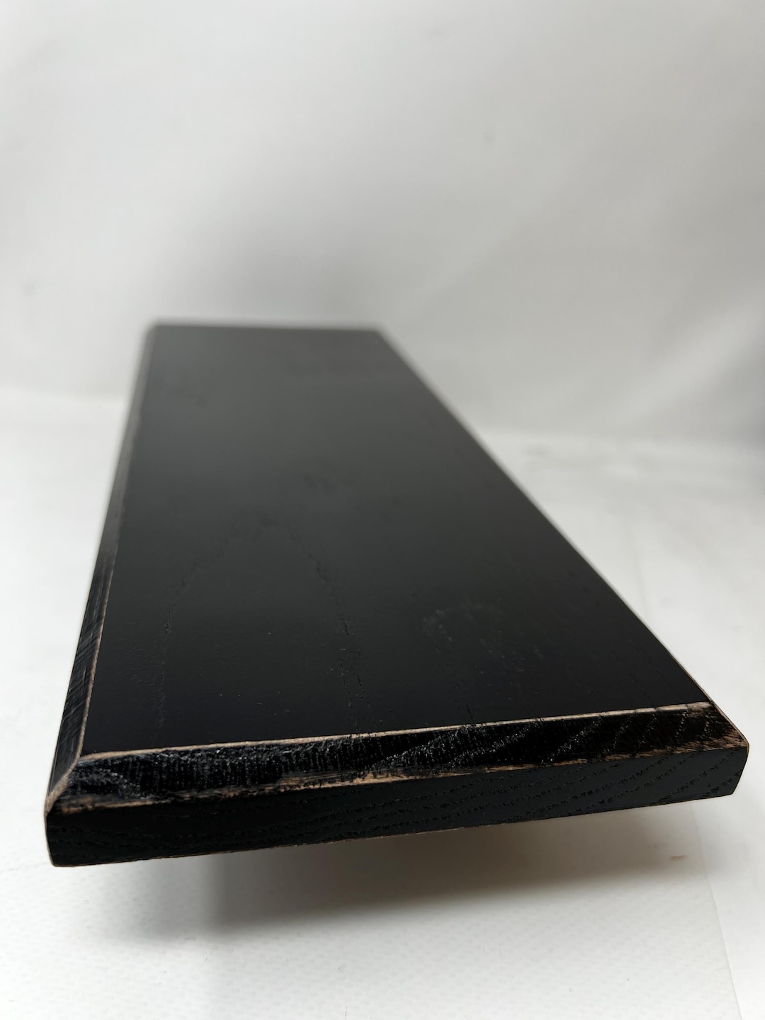 Chamfered Edge Wood Plinth Display Base -black Distressed - Reclaimed ...