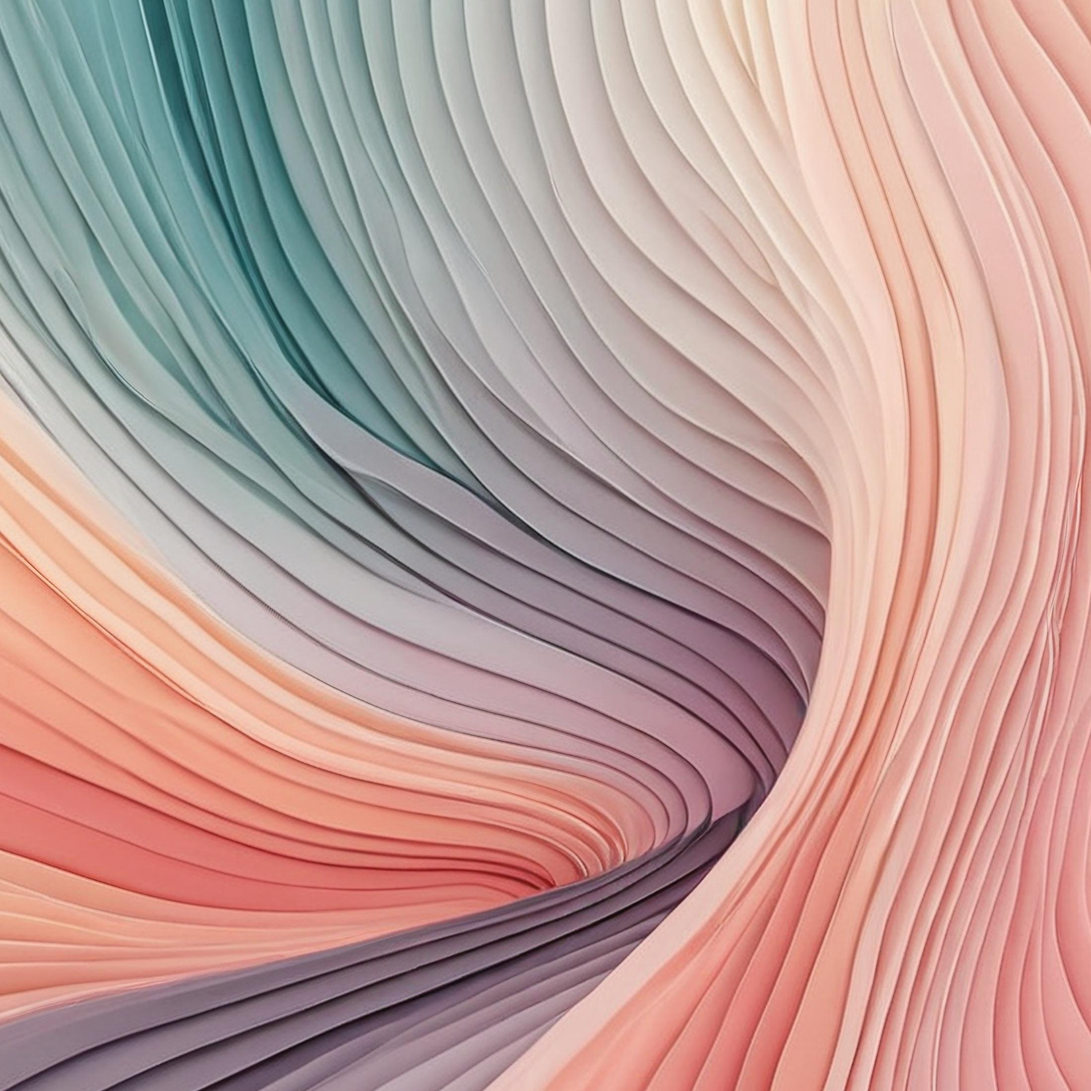 Twisted Ribbon Vortex in Pastel Palette – 3D Rendered Abstract ...