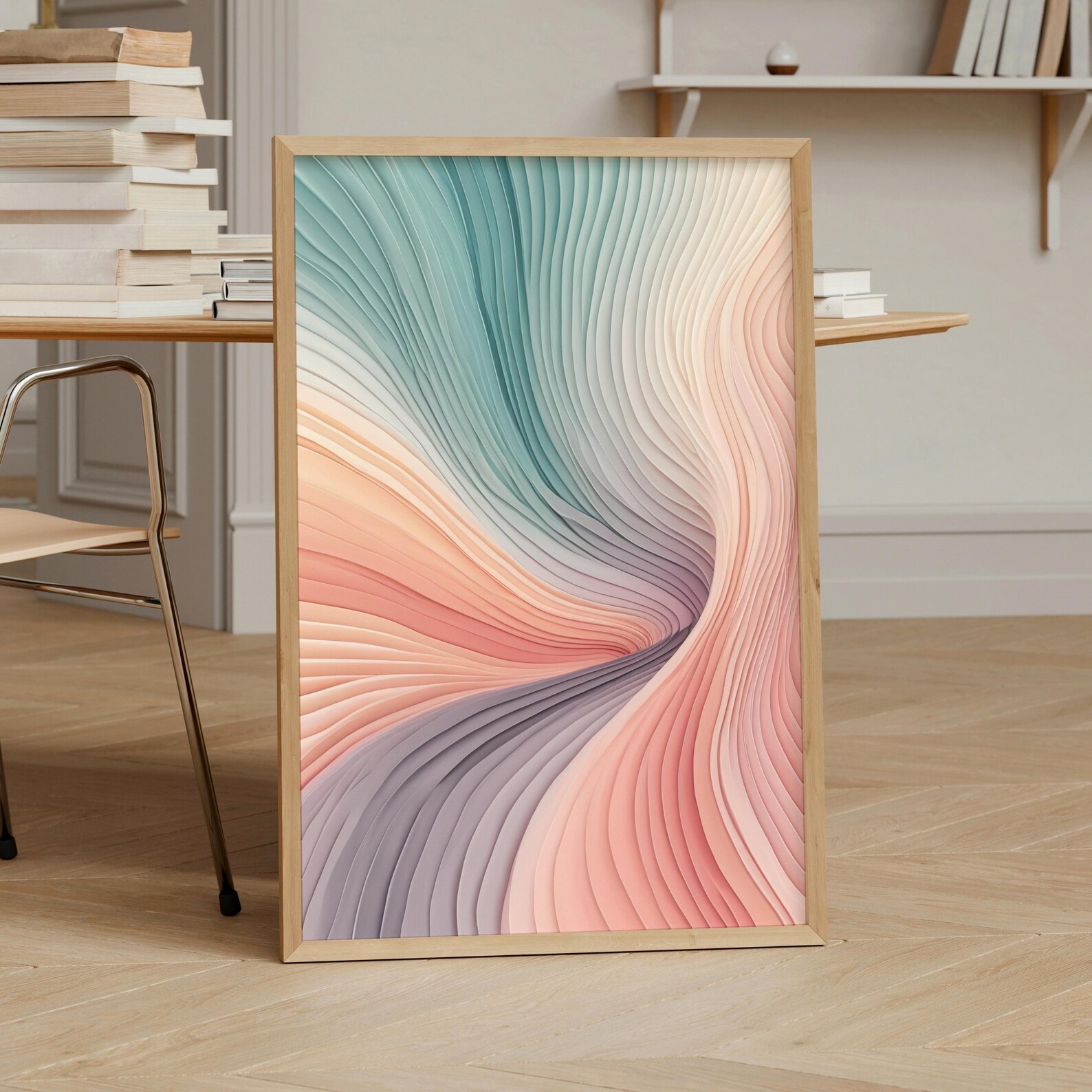 Twisted Ribbon Vortex in Pastel Palette – 3D Rendered Abstract ...