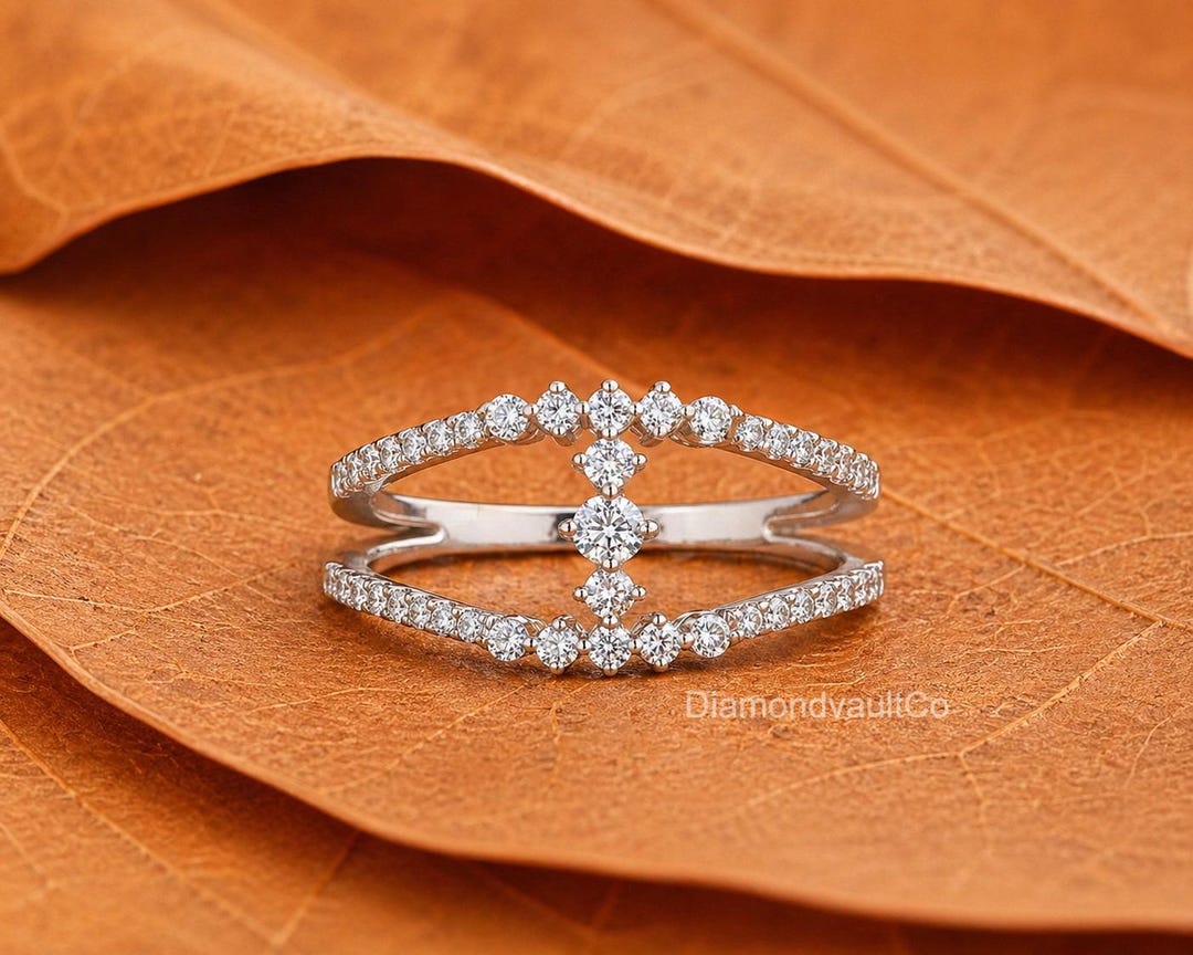 Lab Grown Diamond Pave Wedding Band, Minimalist Stackable Bridal Ring 0 ...