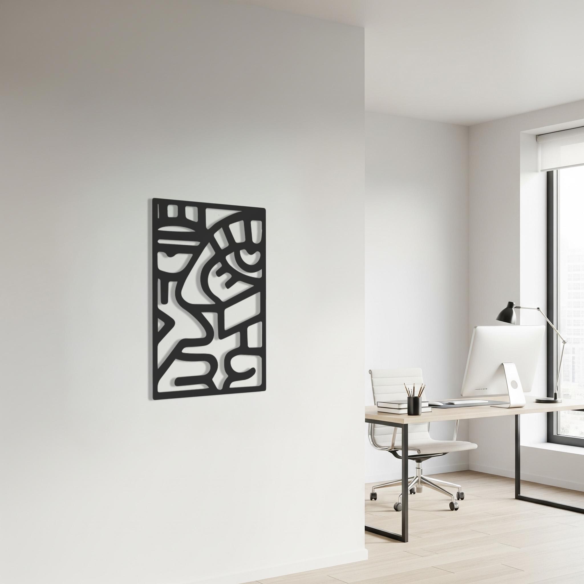 Abstract Metal Wall Art, Modern Office Decor, Minimal Geometric Metal ...
