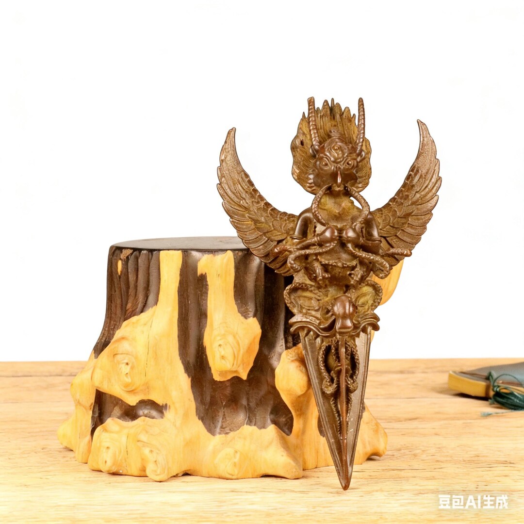 Brass Vajra Himalayan Garuda Spiritual Artifact – Handcrafted Ritual ...