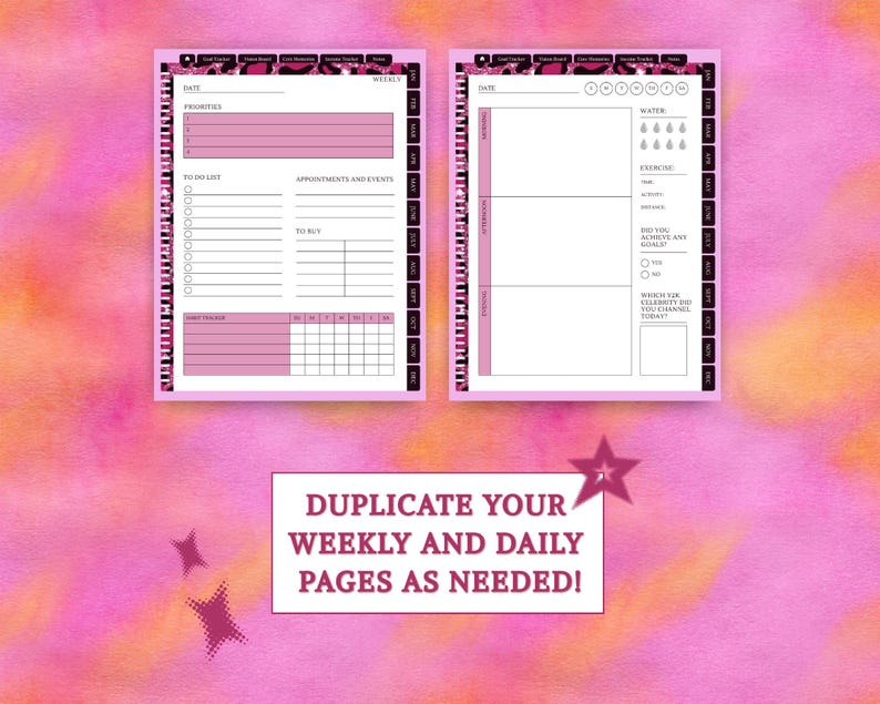 2026 Y2K Digital Planner Bundle, Monthly Weekly Daily ADHD Journal ...